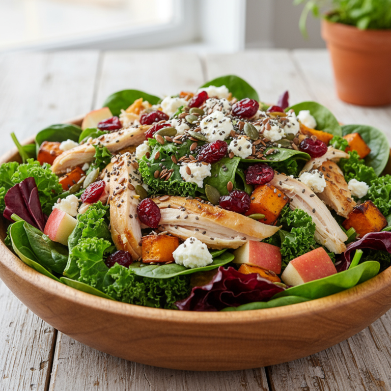 Autumn’s Bounty: A Hearty Chopped Fall Harvest Salad with Chicken ...