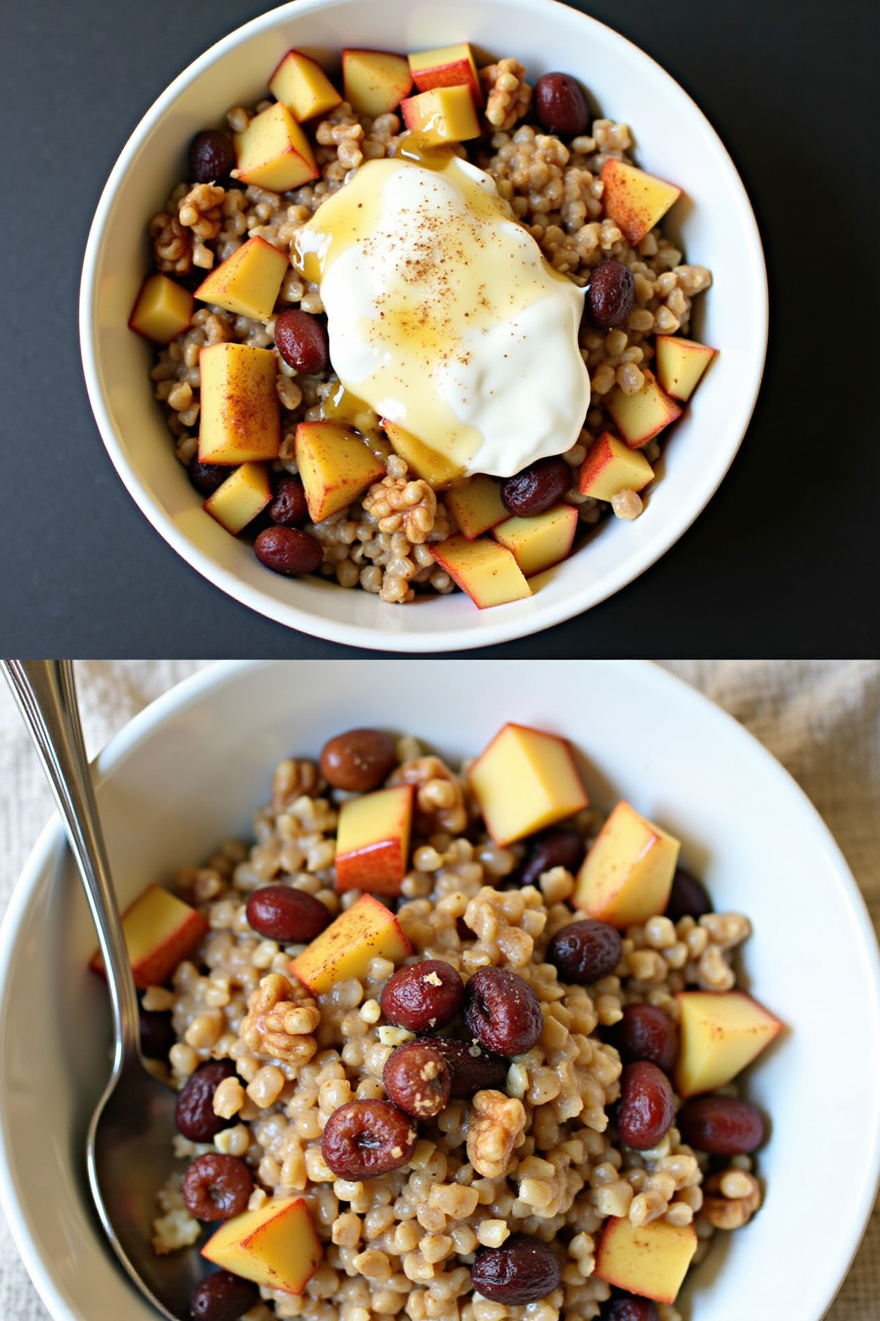 Cozy Fall Harvest: Nutty Apple & Grain Breakfast Bowl - Live to 100 Kitchen